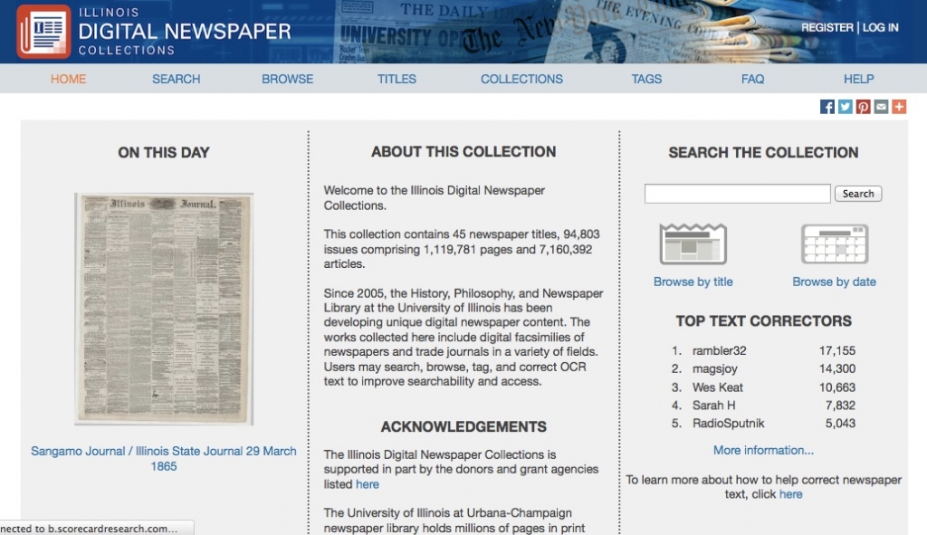 Illinois Digital Newspaper Collection - Collecting Cousins