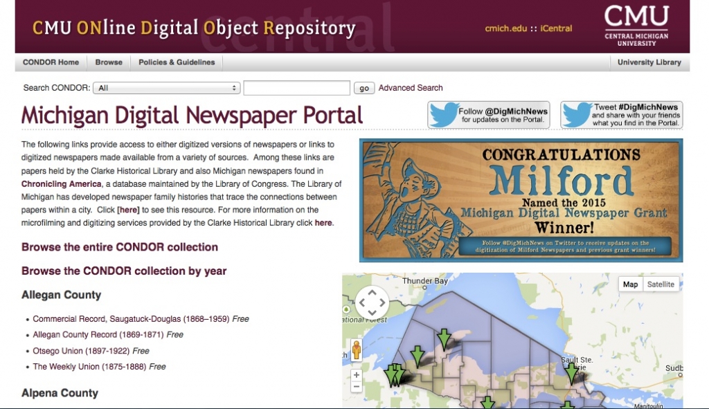 Michigan Digital Newspaper Portal - Collecting Cousins